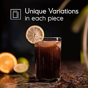 MexHandcraft Clear 14 oz Drinking Glasses (set of 6), Recycled Glass, Lead-free, Toxin-Free (Drinking)