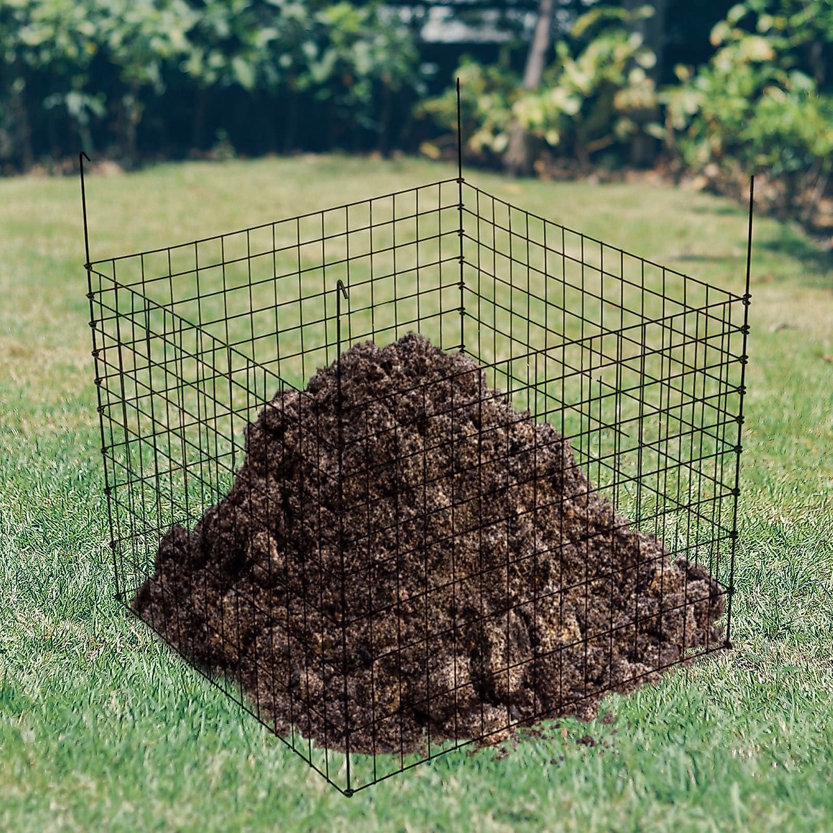 Hicarer 2 Pack Large Outdoor Wire Compost Bin 30 x 24 Inch Garden Compost Bin Container for Lawn Yard and Gardening Waste Leaves Container Fast Creation of Fertile Soil Garden Bed Fencing, Black