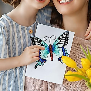 IGEEKWELL Metal Butterfly Wall Art Decor - 14.2 in 3D Butterflies Hanging Art Decorations, Outdoor Metal Wall Art for Garden, Yard Balcony Living Room Bedroom, Gift for Mom Grandma Housewarming