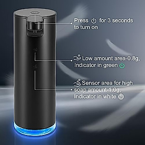 Soap Dispenser, Stainless Steel Touchless Soap Dispenser LAOPAO Rechargeable Automatic Foaming Soap Dispenser for Bathroom 9oz Foam Soap Dispenser Hand Soap Pump for Kitchen Xmas Gift