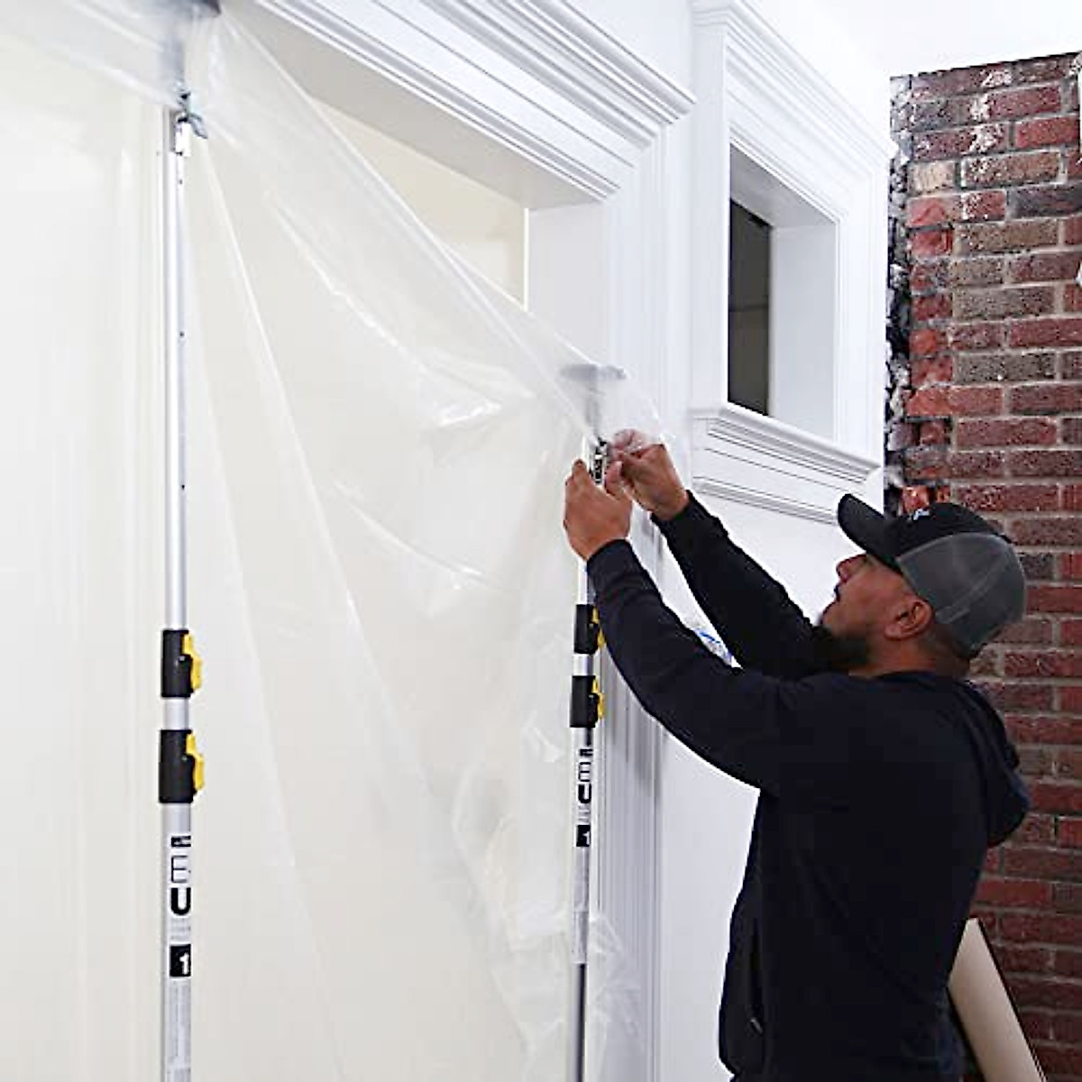 Trimaco 54736 Heavy Duty E-Z Up 16ft. Dust Containment Pole, 2 Pack, White, 2 Count