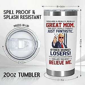 Palorix Mothers Day Gifts for Mom from Daughter Son - 20 Oz Stainless Steel Insulated Coffee Tumbler With Lid - Mother's Day Birthday Gifts For Women, Presents For Mom Stepmom