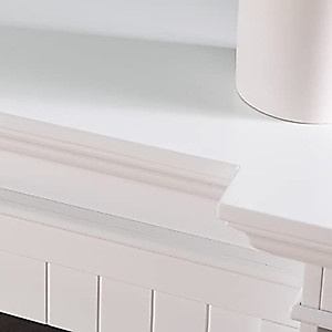 SEI Furniture Henstinger Electric Fireplace w/Bookcase, White