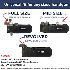 Belly Band Holster for Active Concealed Carry | Universal Design | IWB/OWB Pistol Belt | RFID Blocking Water Proof Zipper Gear Pocket | Spare Mag Pouch | Running, Hiking, Jogging