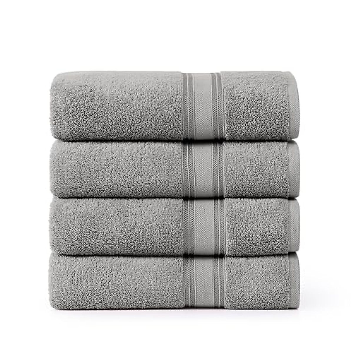 LANE LINEN Extra Large 100% Cotton Bath Sheets, 4 Piece Set, Quick Dry, Hotel Spa Quality Towels, 35 x 66 Inches, Space Grey