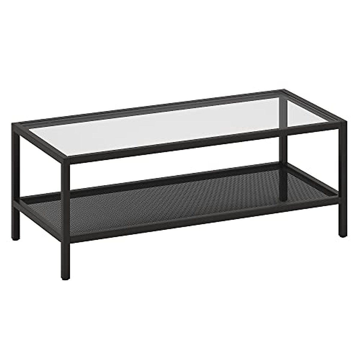 Henn&Hart 45" Wide Rectangular Coffee Table in Blackened Bronze, Modern coffee tables for living room, studio apartment essentials