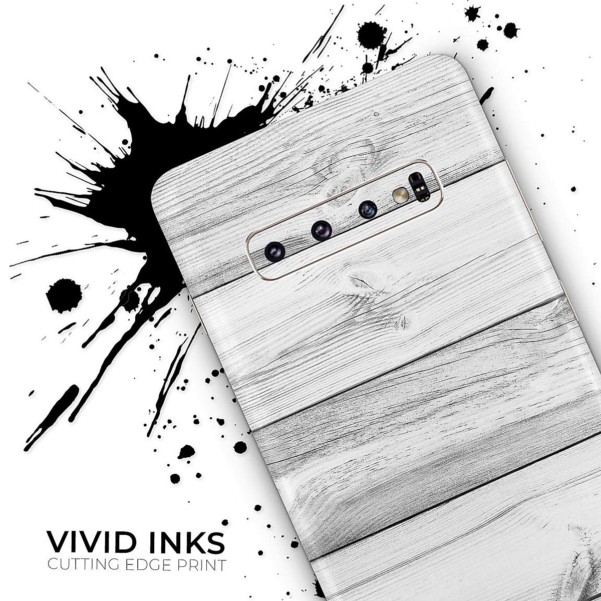 DesignSkinz White & Gray Wood Planks Protective Vinyl Decal Wrap Skin Cover Compatible with The Samsung Galaxy S20 (Screen Trim & Back Glass Skin)