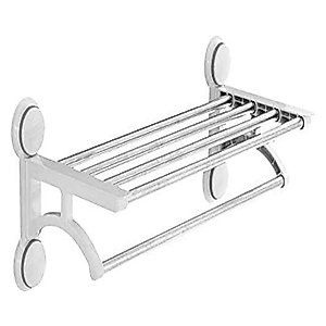 Towel Racks Towel Rail Holder Towel Bar Stainless Steel Powerful Suction Cup Multi-Function Bathroom