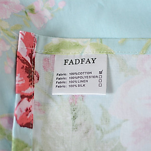 FADFAY Floral Twin XL Sheets 100% Combed Cotton Sheet Sets Pink Flowers Deep Pocket Fitted Sheets Girls Bedding Sets for All-Season (4Pcs, 1 Fitted Sheet, 1 Flat Sheet, 2 Pillowcases)