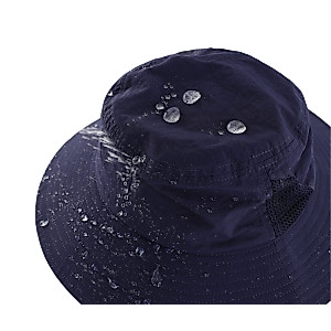 Connectyle Womens Foldable Floppy Wide Brim Beach Sun Hat UV Protection Fishing Hiking Hat Navy Blue