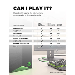 HP Pavilion Gaming Desktop, NVIDIA GeForce GTX 1650 SUPER, Intel Core i3-10100, 8 GB DDR4 RAM, 256 GB PCIe NVMe SSD, Windows 11, USB Mouse and Keyboard, Compact Tower Design (TG01-1022, 2020)