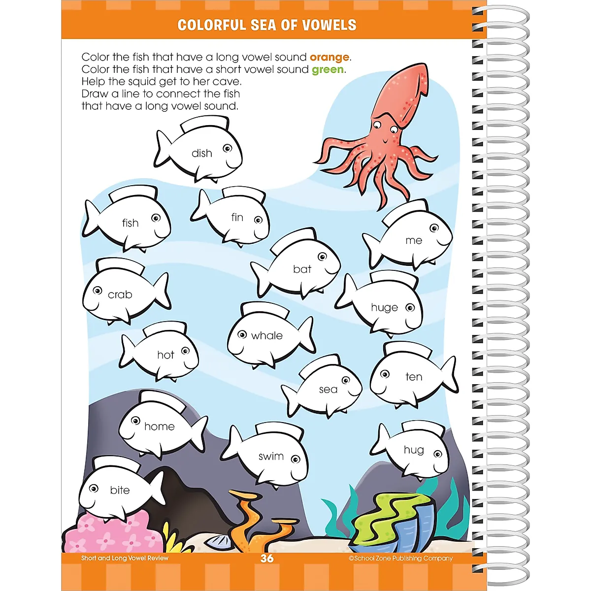 School Zone - Big First Grade Workbook - 320 Spiral Pages, Ages 6 to 7, 1st Grade, Reading, Parts of Speech, Basic Math, Word Problems, Time, Money, Fractions, and More (Big Spiral Bound Workbooks)