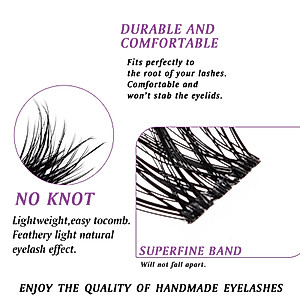 SQYlashes Eye Lash Clusters D Curl, Individual Lashes Cluster Eyelash Extensions, 100PCS Natural DIY Lash Extensions at Home (D24, Mix 8-16mm)