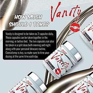 Glaxon Vanity Total Beauty Care, 60 Capsules, Hair Skin, and Nails Vitamins for Women and Men with Biotin 5000mcg, Hyaluronic Acid, Vitamin E, and Red Orange Complex