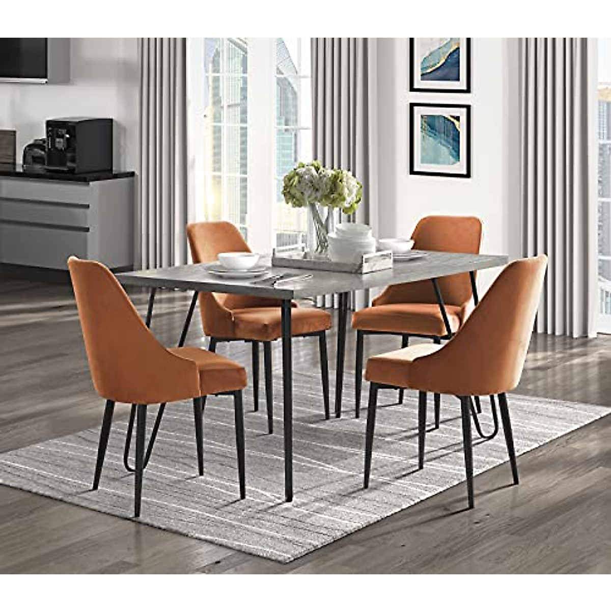 Lexicon Elyse Dining Chair (Set of 2), Orange