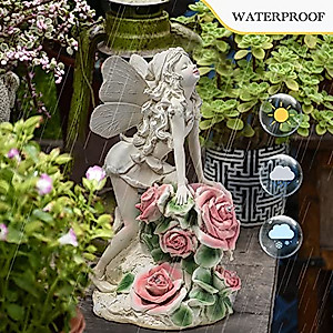 VASSTNESTAR Garden Angel Outdoor Decor Garden Statue,Solar Powered Outdoor Resin Statues-Patio Lawn Yard Porch, Funny Garden Angel Ornaments Figurines for Outside Garden Gifts (Prayer)