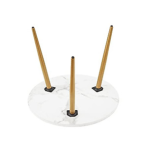 Ball & Cast Nesting End Coffee Table Set of 2, 23.6"&17.75" Dia-Tapered Leg, White/Black