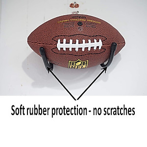 Pmsanzay （2 Pack） W-Type Claw Rack — Universal Football Holder Rack for All Football Wall Mount Sports Ball Holder Ball Rack Storage Football Display Ball Stand Steel Black -No Ball Included