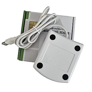 ISO7816 Contact EMV SIM eID PC/SC USB CCID Smart IC Chip Card Reader Writer Programmer with 2pcs SLE4442 Cards + SDK Kit(Program Required) for Professional Engineer