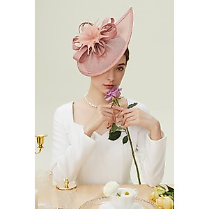 BABEYOND Tea Party Fascinator Hat for Women Kentucky Headwear Derby Pillbox Church Hat for Cocktail Wedding