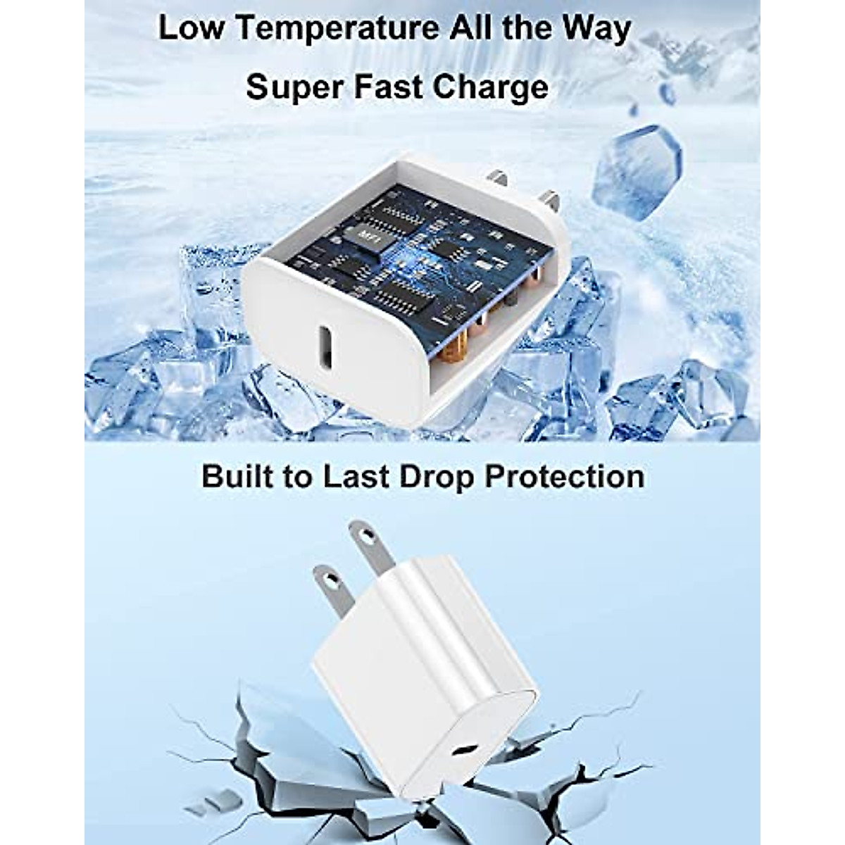 Apple Charger, 3Pack USB C Charger Block [Apple MFi Certified] USB C Wall Charger PD 3.0 USB C Adapter with Type C Charger Fast Charging Plug for iPhone 14/13/12/11/X, iPad/iPad Pro/iPad Mini/iPad Air