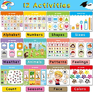 KINGTLE Busy Book for Kids, Preschool Montessori Toys Activity Binder, Toddlers Early Educational Learning Book, Sensory Books for Boys and Girls