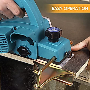 Electric Hand Planer Kit, 110V 800W Powerful Portable Electric Wood Planer Hand Held Woodworking Power Tool for Carpenter Woodworking Home DIY Furniture, US Plug