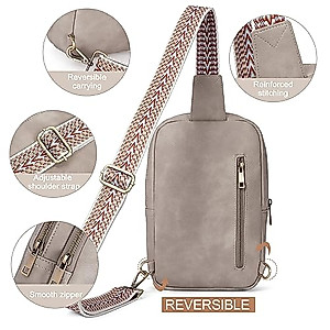 CLUCI Crossbody Bags for Women Sling Bag for Women Men Leather Large Cross Body Bag for Woman Sling Backpack Crossbody Backpack for Travel Hiking Outing