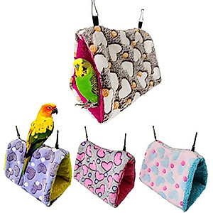 POPETPOP Birds Hammock Bird Hanging Bed Plush Bird House Birds Hut Hideaway for Parrot Macaw Budgies Parakeet Cockatiels Lovebird