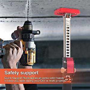 Cabinet Adjustable Support Pole, Upper Hand Work Support for Cabinet Jacks 3rd Hand Support System with Adjustable Length Non-Slip Pads and Telescopic Pole，Extends from 57" to 114", 2 Pack