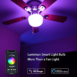 LUMIMAN Candelabra Smart Bulb E12 LED Smart Light Bulbs WiFi RGB Color Changing Smart Lights That Work with Alexa Google Home Music Sync Tunable White 5W 400lm No Hub Required 3 Pack