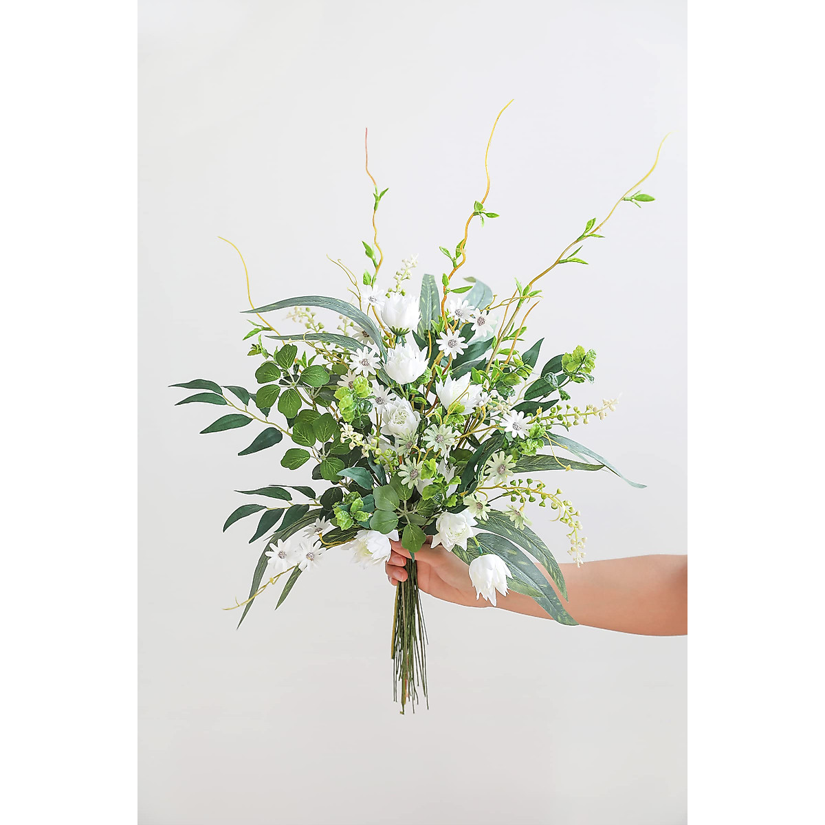 Serra Flora Artificial Greenery Spray Box Set(Pack of 50pcs) with 8 Kinds of DIY Wedding Bouquet Filler Table Centerpieces and Floral Arrangement (Spring Green)