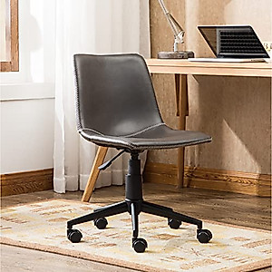 Roundhill Furniture Cesena Faux Leather 360 Swivel Air Lift Office Chair, Gray