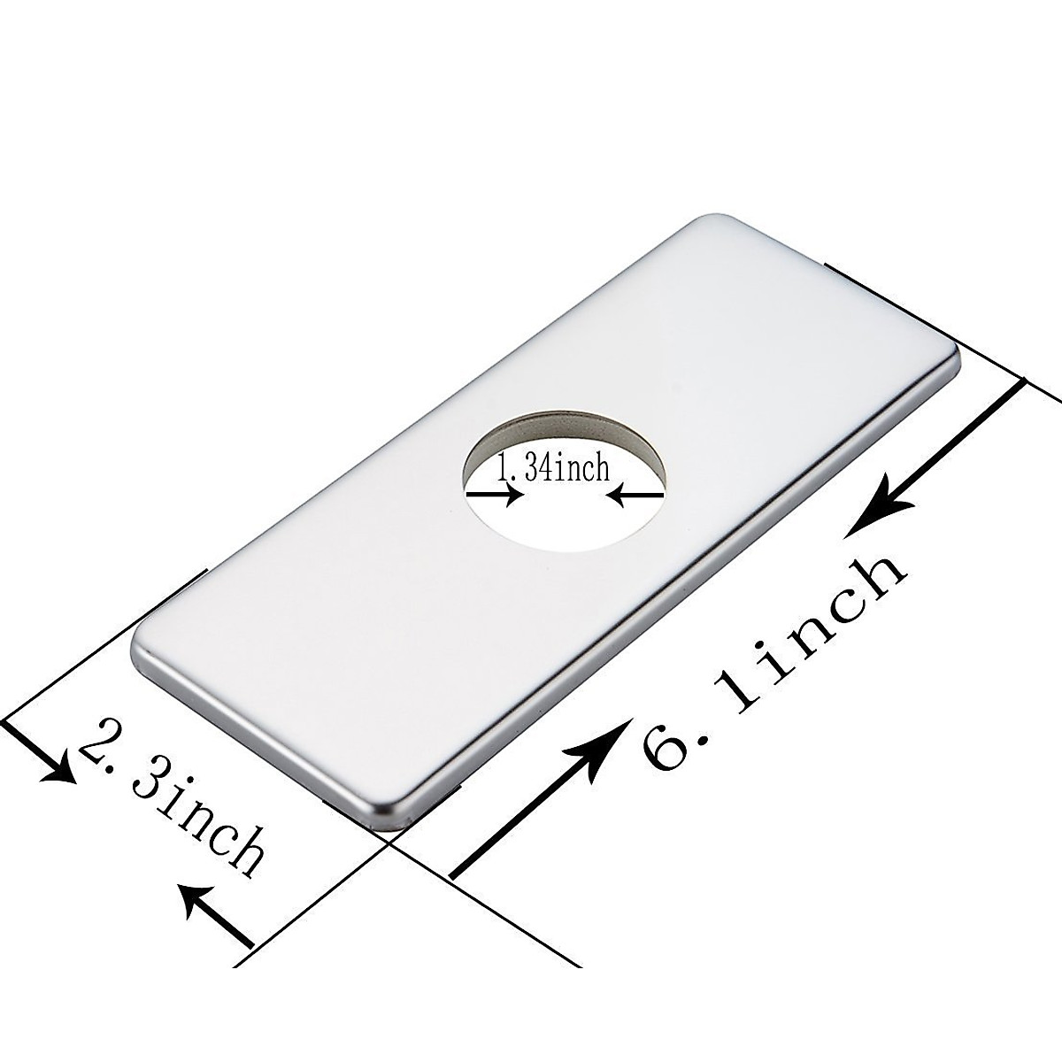 Greenspring 6 Inch Chrome Sink Hole Cover, 4" Hole Cover Deck Plate, Bathroom Faucet Deck Plate, Stainless Steel Square Escutcheon for Bathroom or Kitchen Single Hole Vanity Sink Faucet