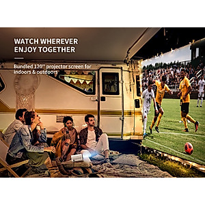 Alvar Mini Projector Native1080P Full HD Portable WiFi Projector 4k Supported, Bluetooth Projector Compatible with iOS Android Laptop TV Stick HDMI PS5