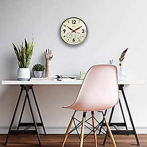 Cloudnola Indoor Outdoor Waterproof Metal Wall Clock with Thermometer and Hygrometer, Zinc Gray, 12 inch Silent Non-Ticking Battery Operated Quality Quartz Round Clock for Patio and Home Decor