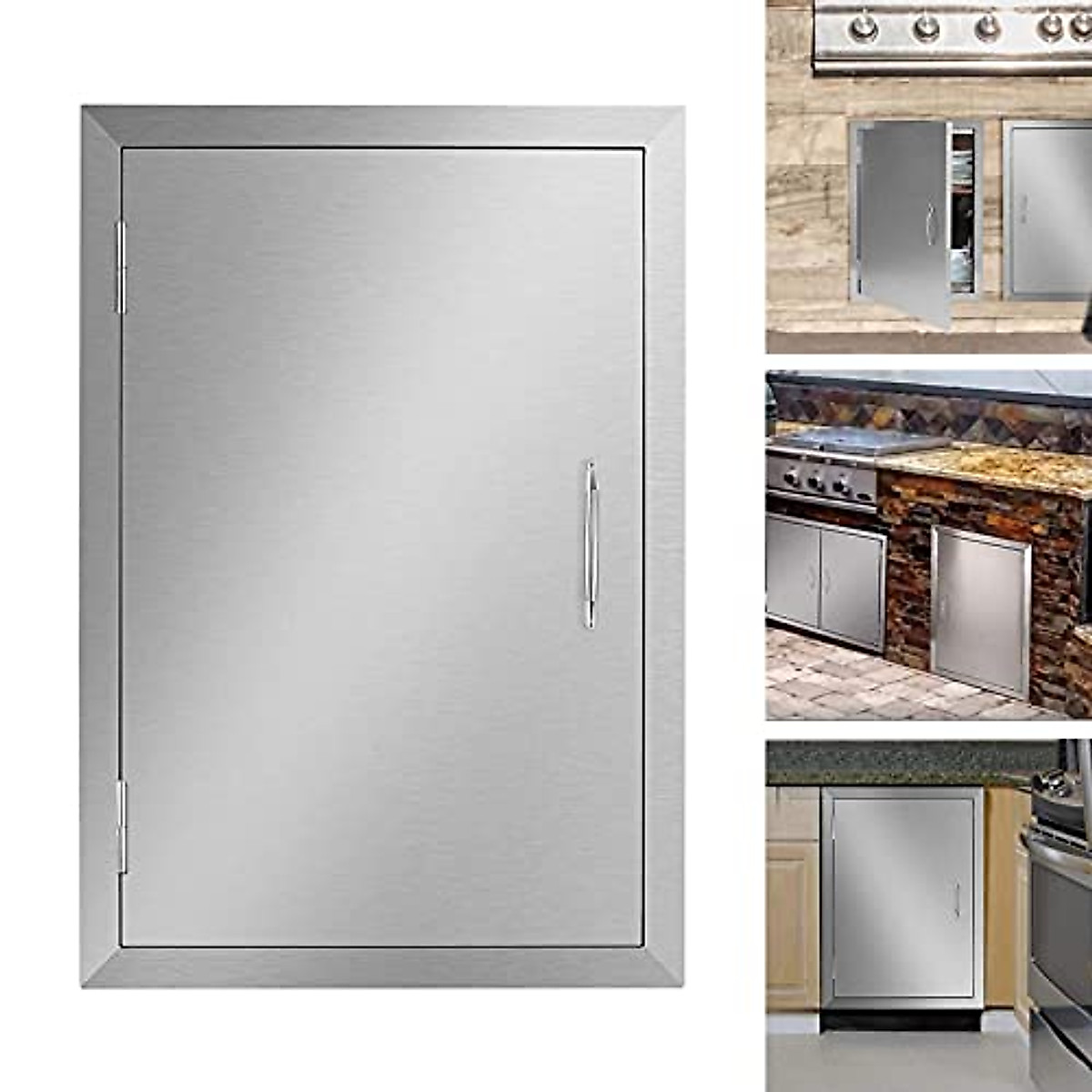 L 17x 24" H Access Panel, GDAE10 BBQ Single Door, Vertical 304 Stainless Steel, Outdoor Kitchen Doors for Island, Grill Station, Outdoor Cabinet Grill Station Home Restaurant Shopping Mall
