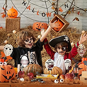 22 Pcs Halloween Photo Booth Props Sign Kit - Spooky Skull Mask Death Day Fiesta Décor - Autumn Fall Friday 13th Halloween Selfie Dress-up Props Decoration