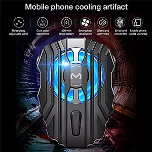 TYROCX Lattest PUBG Mobile Phone USB Cooling Fan Cooler Adjustable Portable Radiator Gaming Holder Heat-Sink for Phone for BGMI Gaming Pubg COD FreeFire With RGB Light(Black)