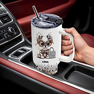 Personalized Dog Tumber with American Eskimo Dog’s Name – Custom Cup for Dog Moms, Ideal Gift for Mother's Day, Birthdays & Christmas 55Wd4L
