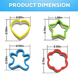 Alpine Cuisine Cookie Cutter, Stainless Steel & Silicone, Strong & Durable, Various Shapes & Size, 4 Different Classical Cookie Cutter Shapes
