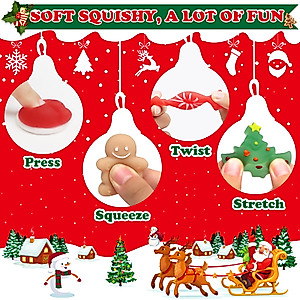 FUNNYB&G Christmas Mochi Squishy Toys: 24pcs Kawaii Xmas Stocking Stuffers Party Favor Loot Bag Fillers for Kids Boys Girls Teens Adults - 2023 Advent Calendar Stress Relief Fidget Toys