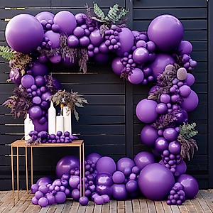 Purple Green Balloons Garland Double Stuffed Dark Green Purple Balloons Different Sizes Latex Purple Green Balloon Deep Purple Balloon Arch Kit for Birthday Baby Shower Christmas Wedding Party Decorat