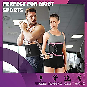 MIZATTO Sweat Waist Trainer for Women, Adjustable Waist trimmer, Slimming Waist Stomach Wrap for Gym Fitness Workout to Lose Belly Fat Pink L