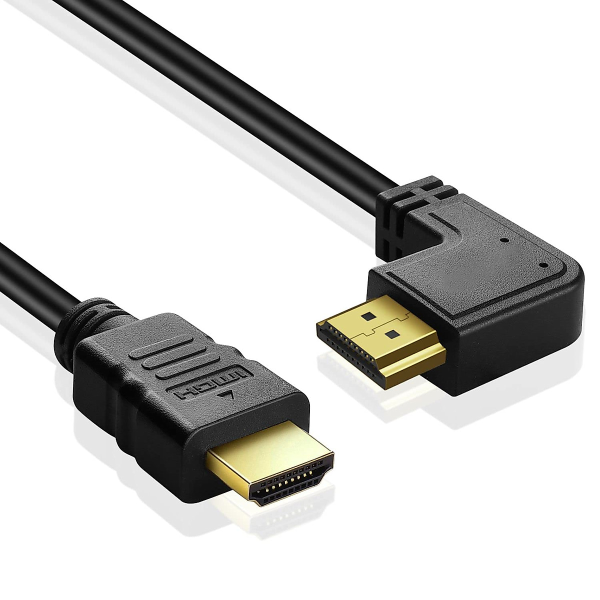 TNP HDMI Cable Left Angle 90 Degree (15FT) - High Speed HDMI 2.0 Cord, Supports UHD 4K 60hz 2K 2160p Full HD 1080p Quad HD 1440p 3D ARC/eARC Ethernet for Xbox One X/S PS4 Pro/Slim & Apple TV 4K