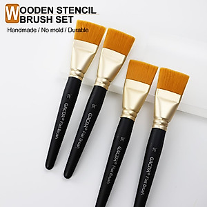 1 1/2 inch Flat Paint Brushes for Acrylic Painting,4 Pieces 38mm Large Craft Basecoating PaintBrushes with Wooden Handle for Acrylic, Oil, Body, Facial mask Brushes
