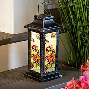 New Creative 2LA972A, Evergreen Garden Fluttering Garden Friends Solar Lantern, Butterfly Outdoor Décor for Your Lawn and Garden