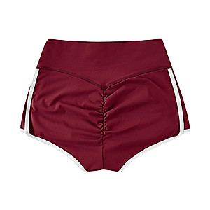 Black Yoga Shorts for Women, Women's High Waist Tummy Control Ruched Booty Pants Gym Running Athletic Biker Shorts