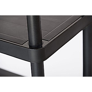 Keter 16 in. 4-Tier Plastic Freestanding Shelving Unit, Black, 16 Inch