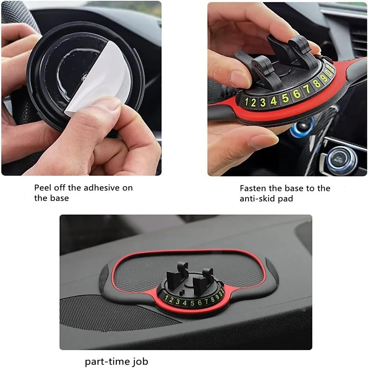 Flewsail Phone Mat, Flewsail Multifunction Car Anti-Slip Mat Auto Phone Holder, Silicone Car Phone Holder Pad Mat Dashboard Antislip Stand, Anti Skid Car Dashboard Sticky Pad (Black)